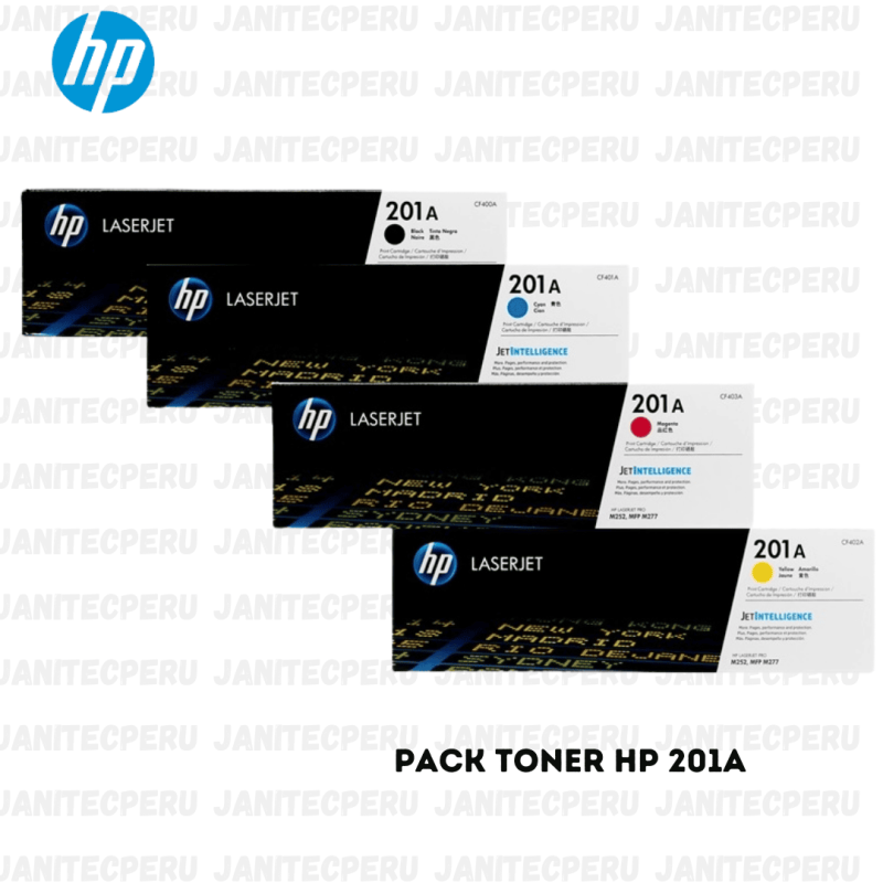 TONER HP 201A KIT 4 COLORES Cf400A,Cf401A, Cf402A, CF403A-JanitecPerú